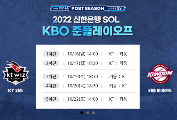 프로야구 '포스트시즌 준플레이오프 3차전' 일정·중계·예매